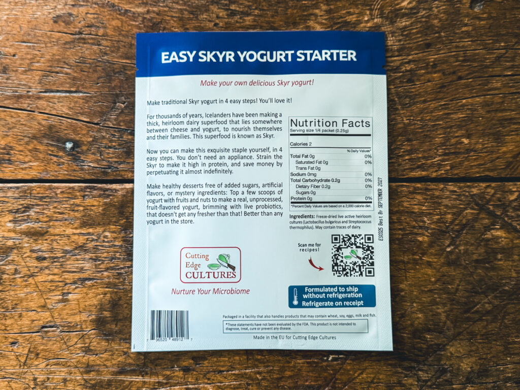 Easy Skyr Yogurt Starter - Cultured Food Life